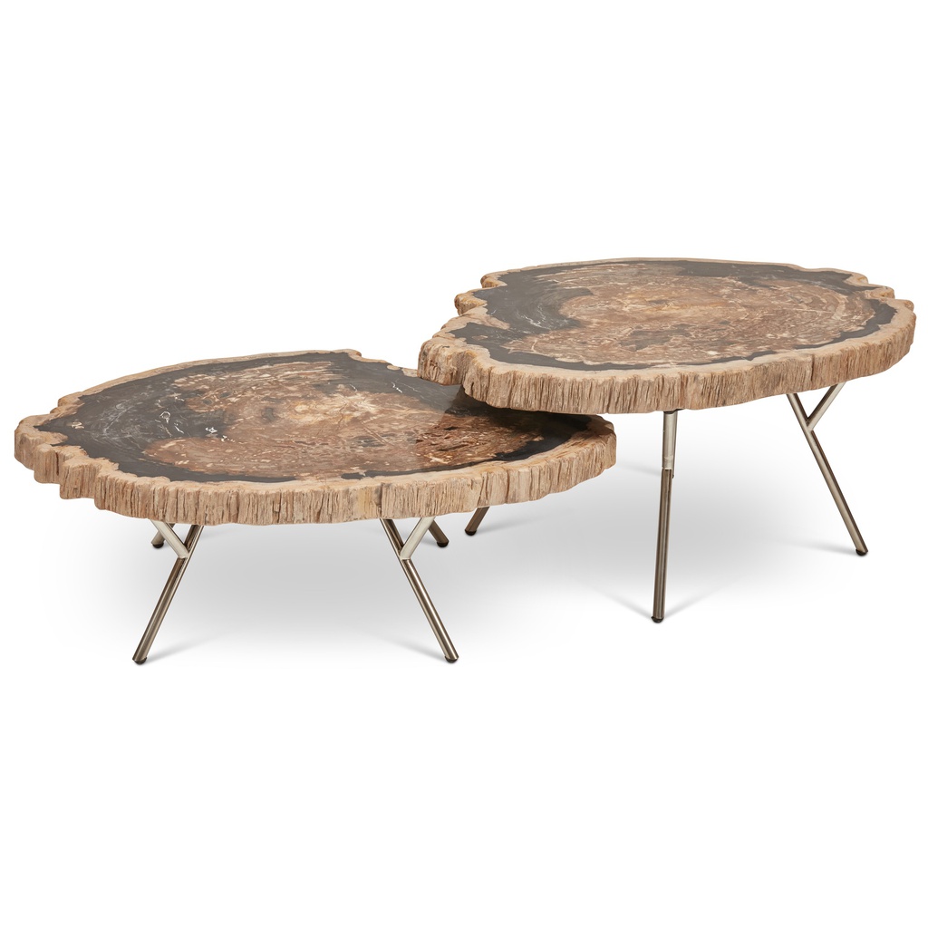 Lastra Coffee Table - Natural Dark (Set of 2) | Urbia Imports